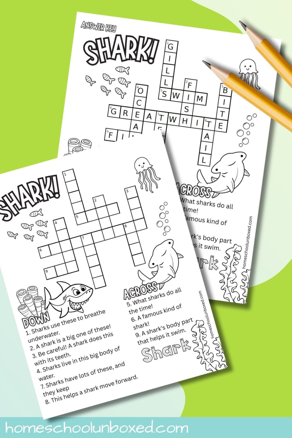 Shark Crossword Puzzles (Free Printables for All Ages)