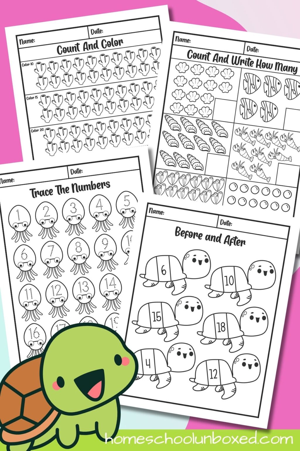 Summer Preschool Math Worksheets (Free Printables)
