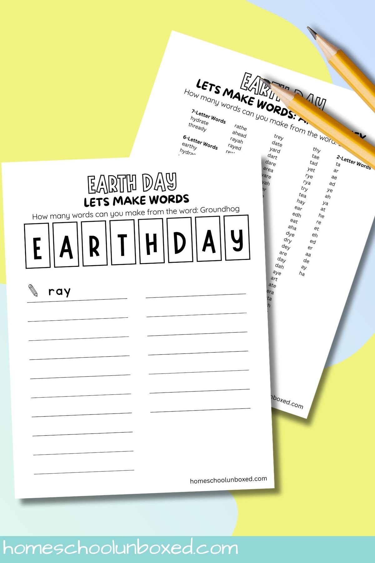 Earth Day Let’s Make Words Worksheet (Free Printable)