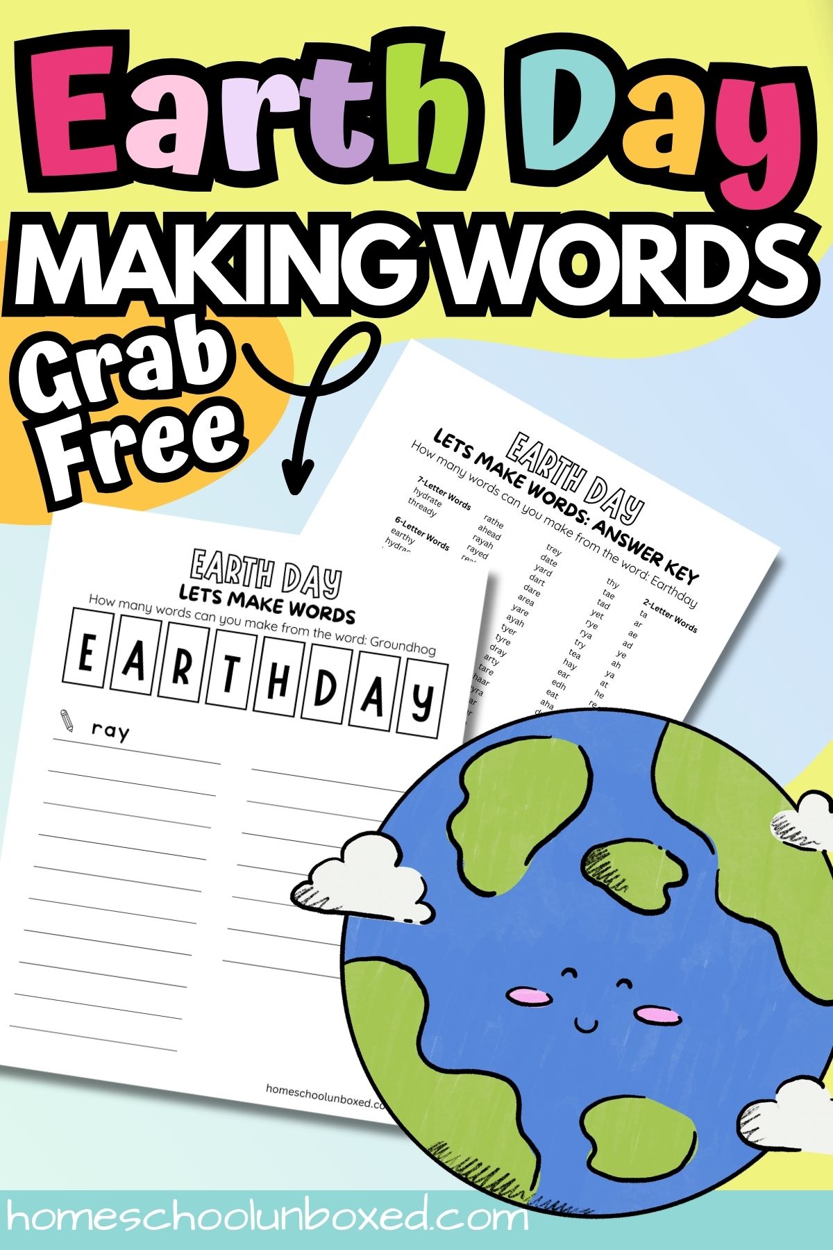 Earth Day Let’s Make Words Worksheet (Free Printable)