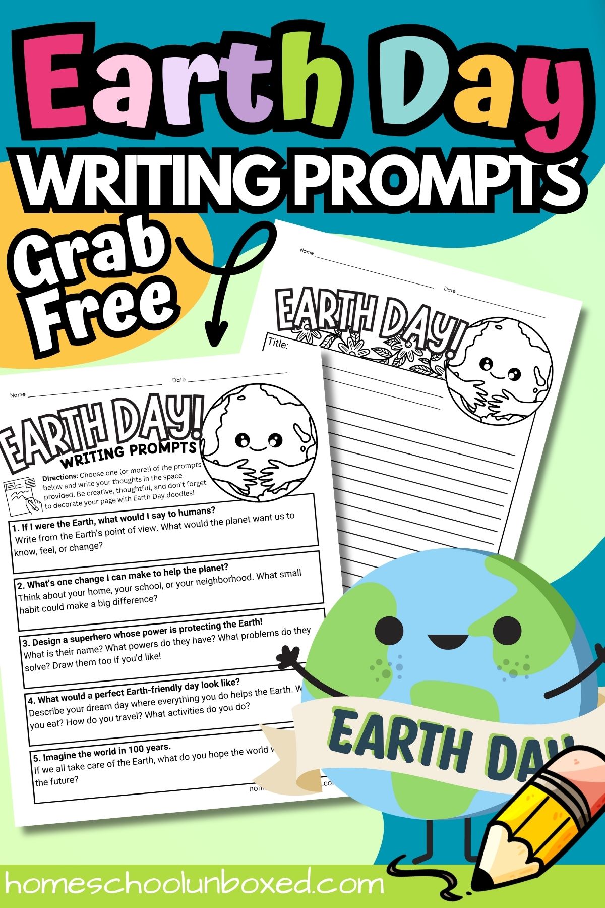 Earth Day Writing Prompt Worksheets (Free printables)