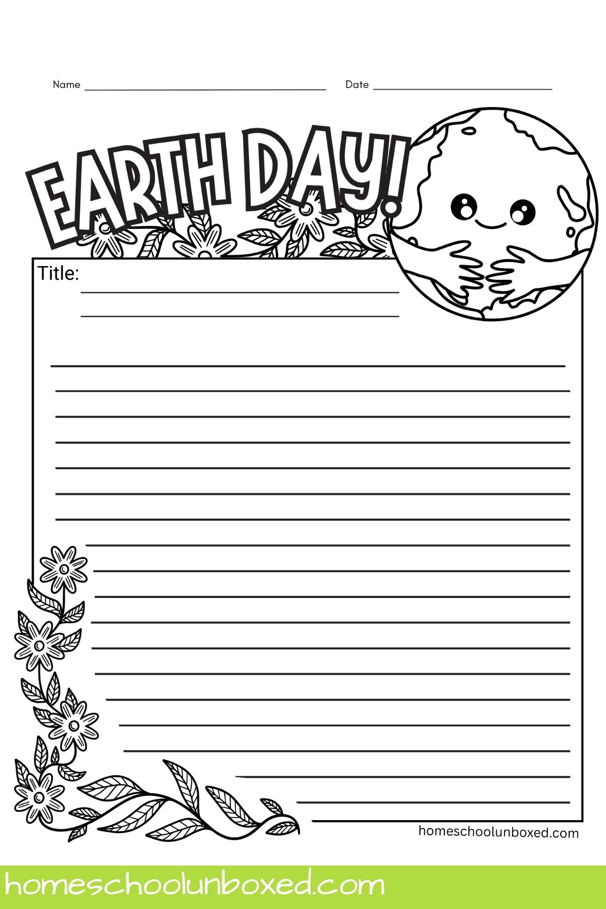 Earth Day Writing Prompt Worksheets (Free printables)