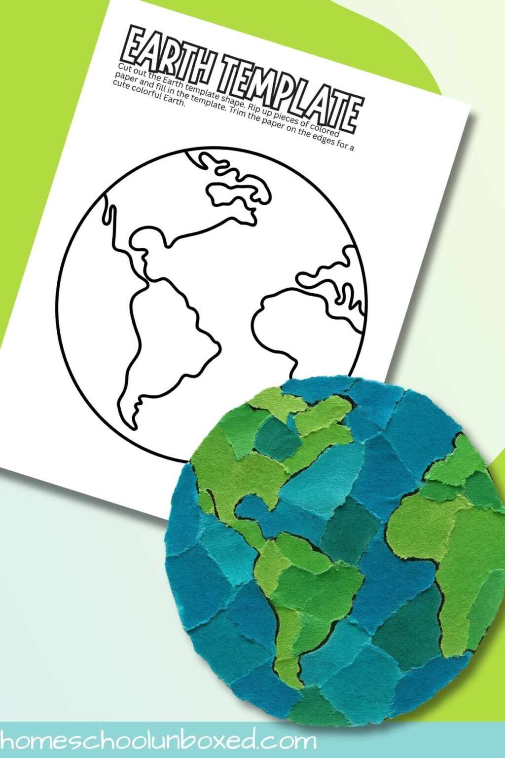Earth Torn Paper Craft (Free Printable Template)