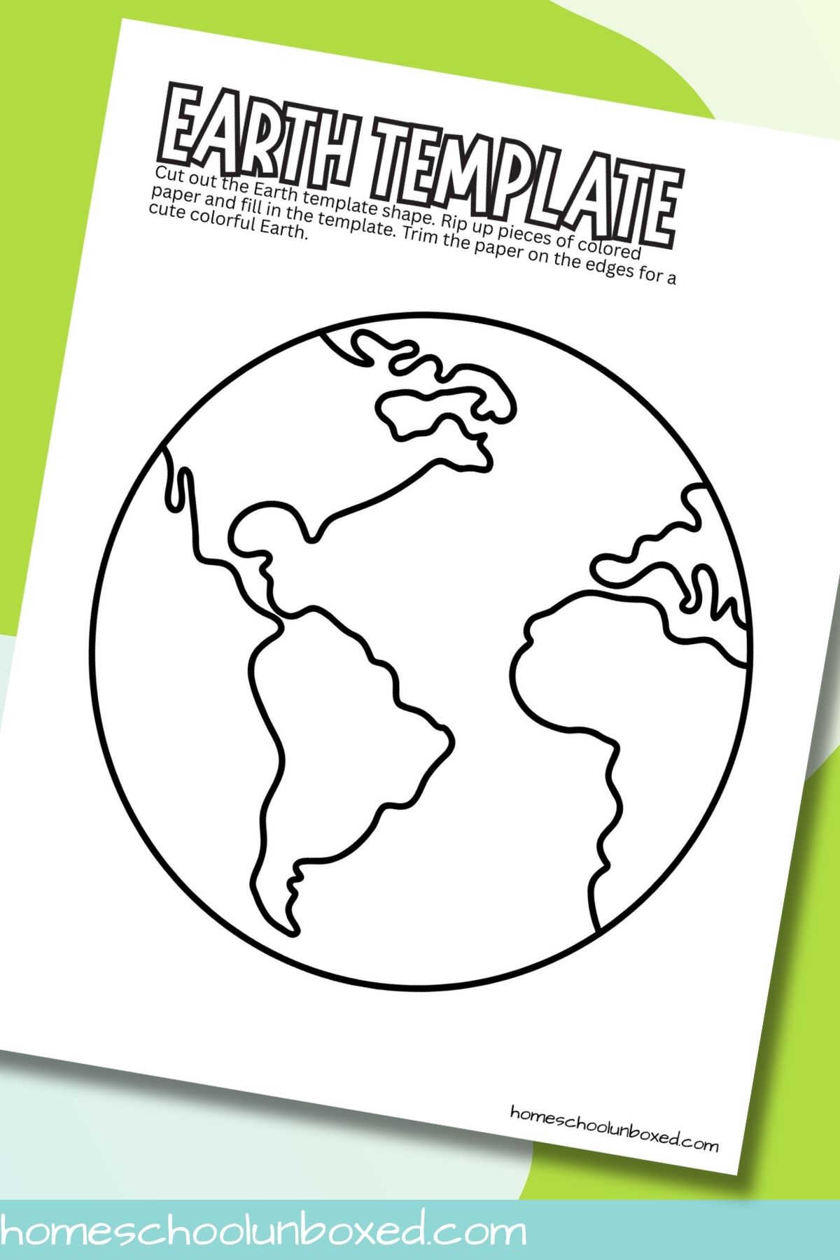 Earth Torn Paper Craft (Free Printable Template)