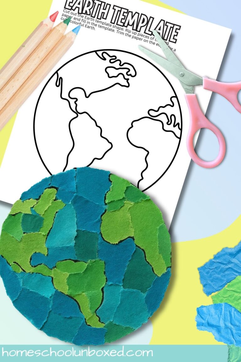 Earth Torn Paper Craft (Free Printable Template)