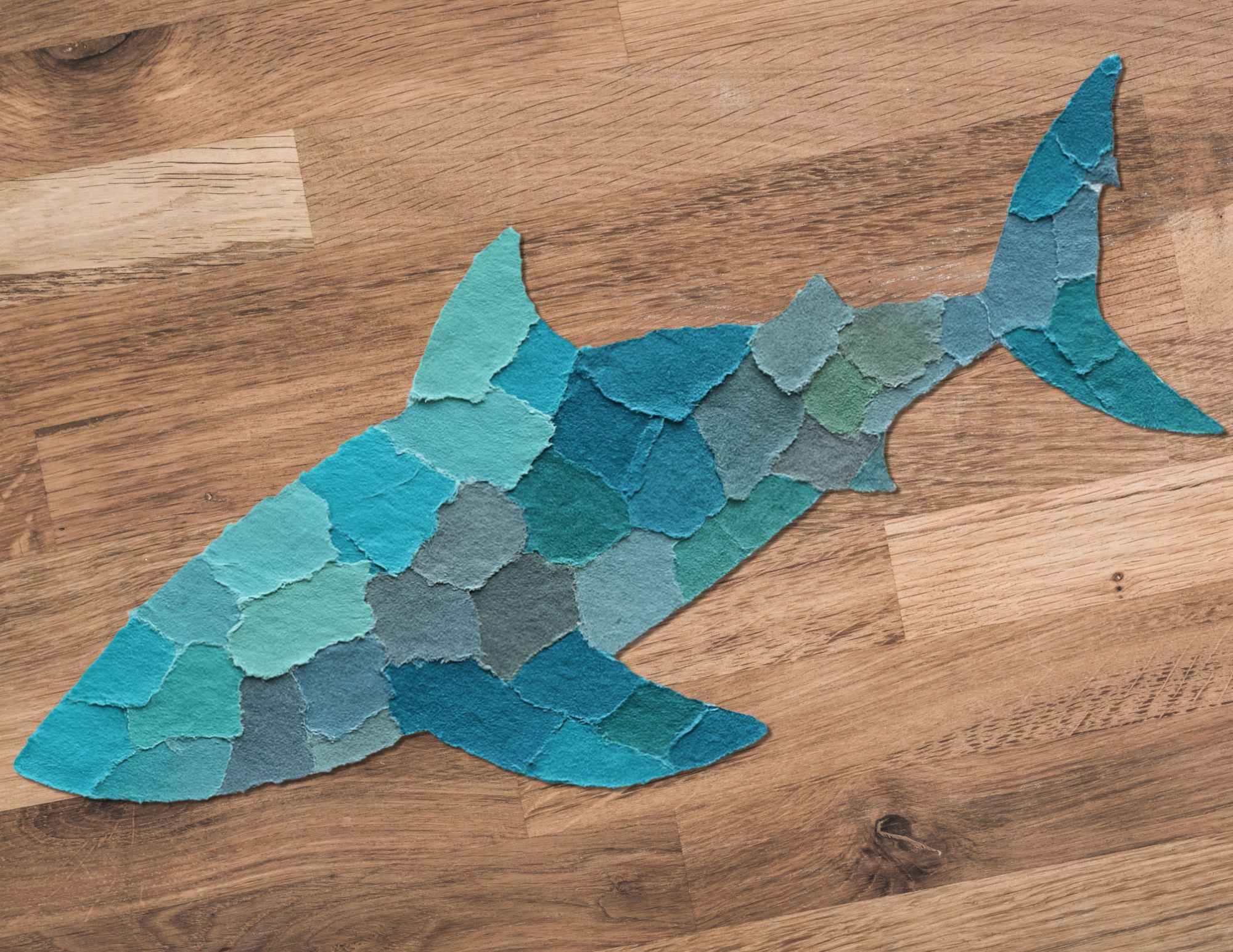 Ripped Paper Shark Craft (With Free Printable Shark Template)
