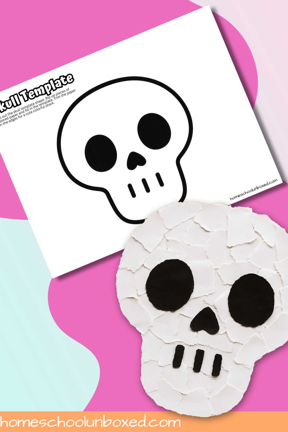 Ripped Paper Skull Craft (With Free Printable Template)