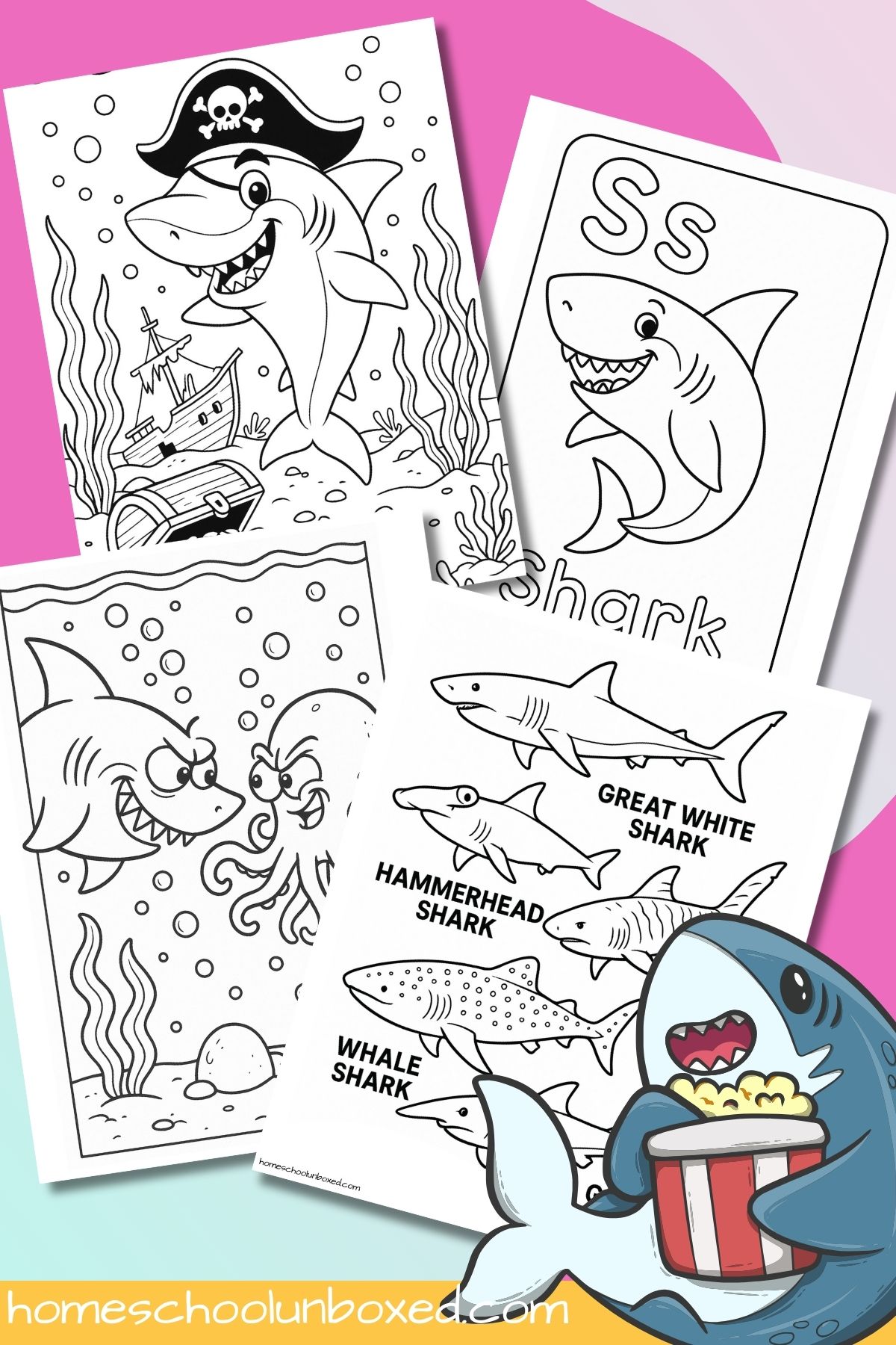 Shark Coloring Pages for Kids (Free Printables!)