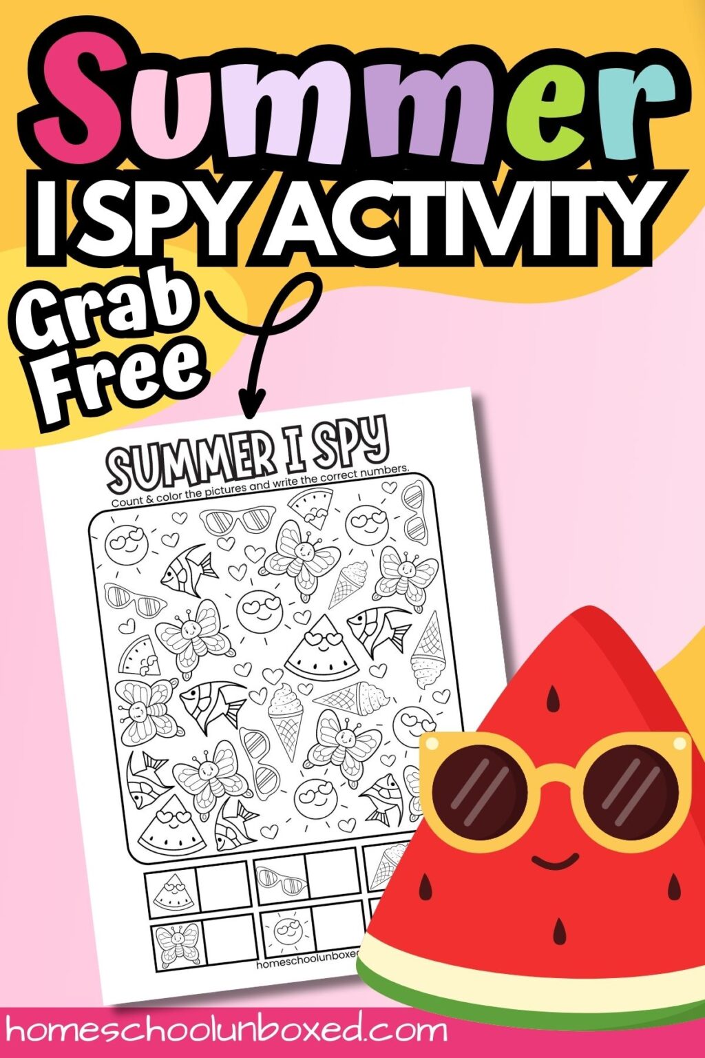 Summer I Spy Activity (Free Printable Worksheet)