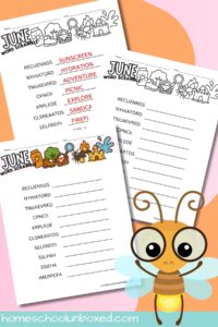 June Word Scramble (Free Printable Worksheets)