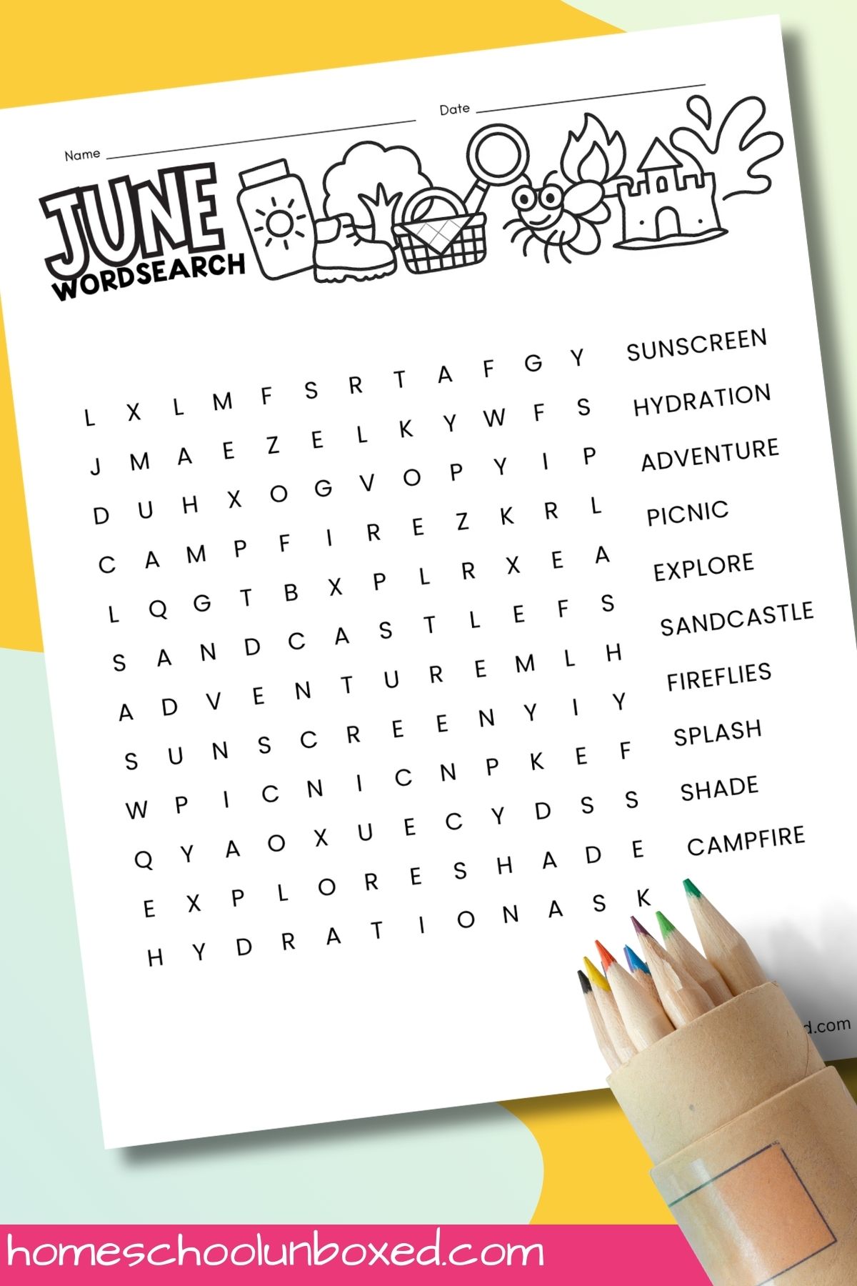June Word Search (Free Printable + Answer Key)
