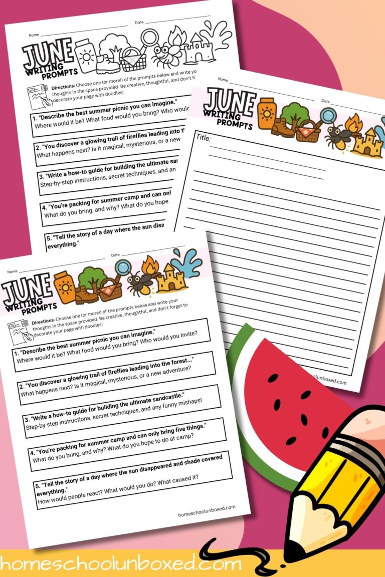 June Writing Prompts (Free Printables!)