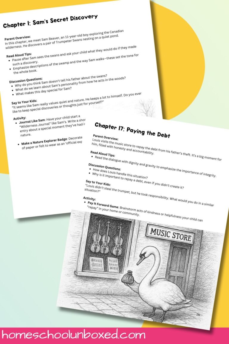 Free Trumpet of the Swan Unit Study (Bring the Story to Life)