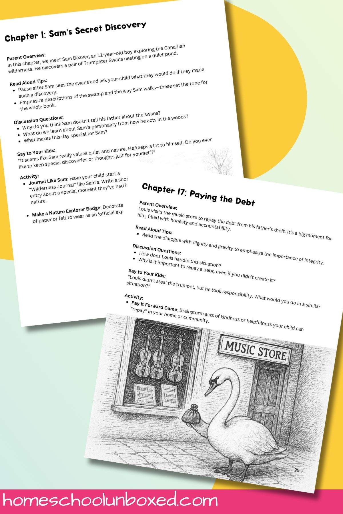 Free Trumpet of the Swan Unit Study (Bring the Story to Life)