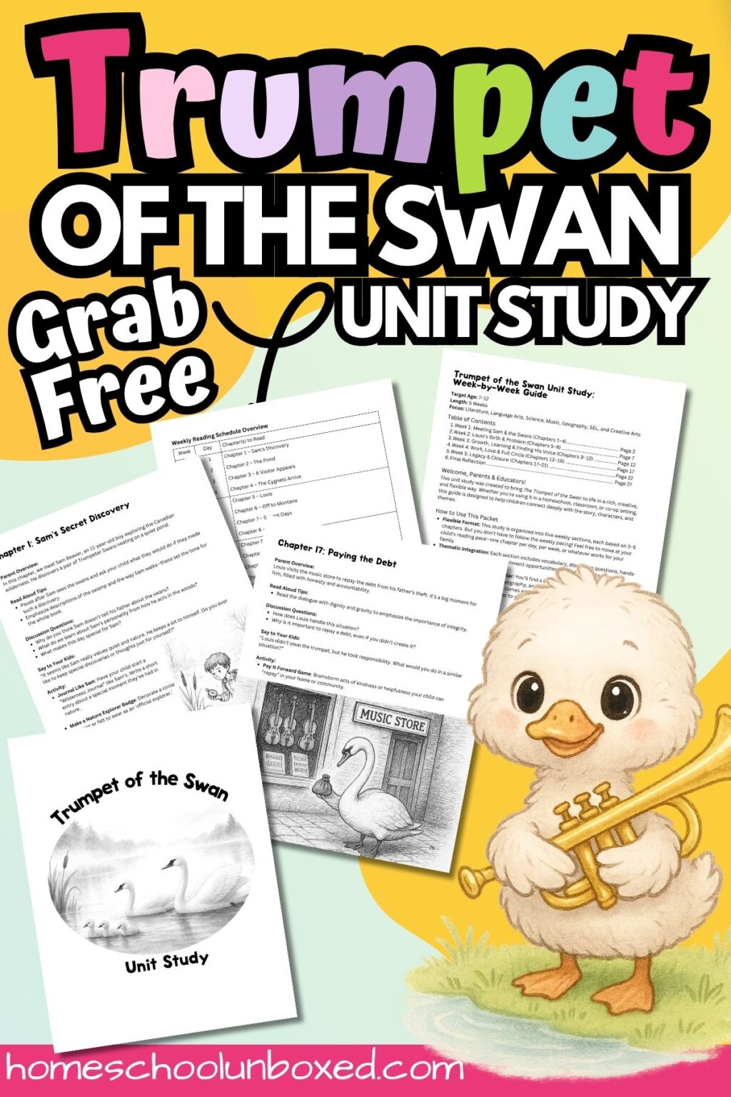 Free Trumpet of the Swan Unit Study (Bring the Story to Life)