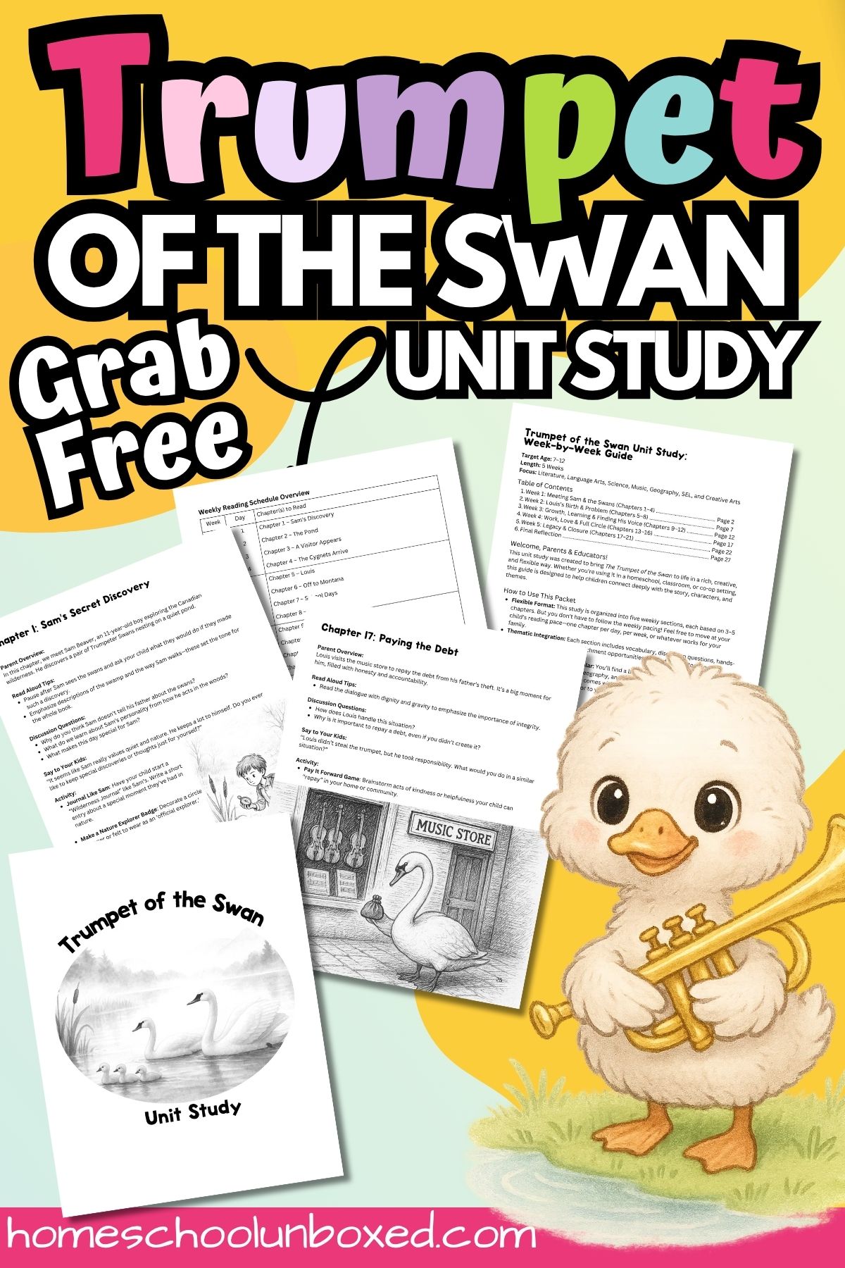 Free Trumpet of the Swan Unit Study (Bring the Story to Life)