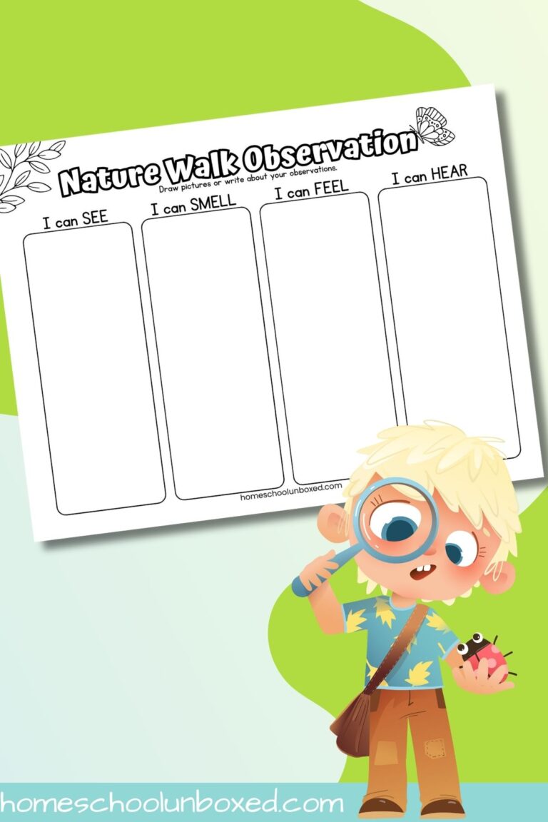 Nature Walk Observation Sheet (Free Printable)
