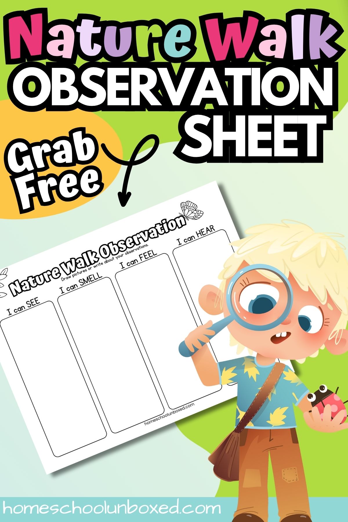 Nature Walk Observation Sheet (Free Printable)