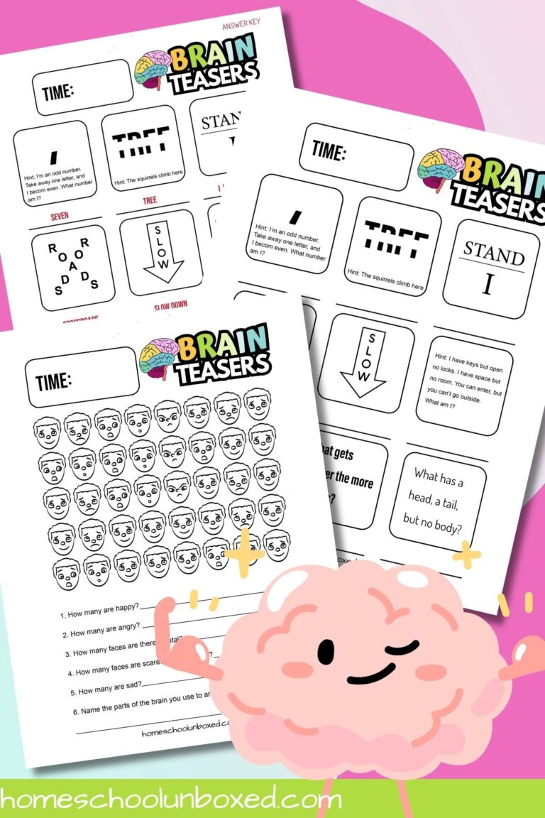 Fun Brain Teaser Worksheets for Kids (Free Printables)