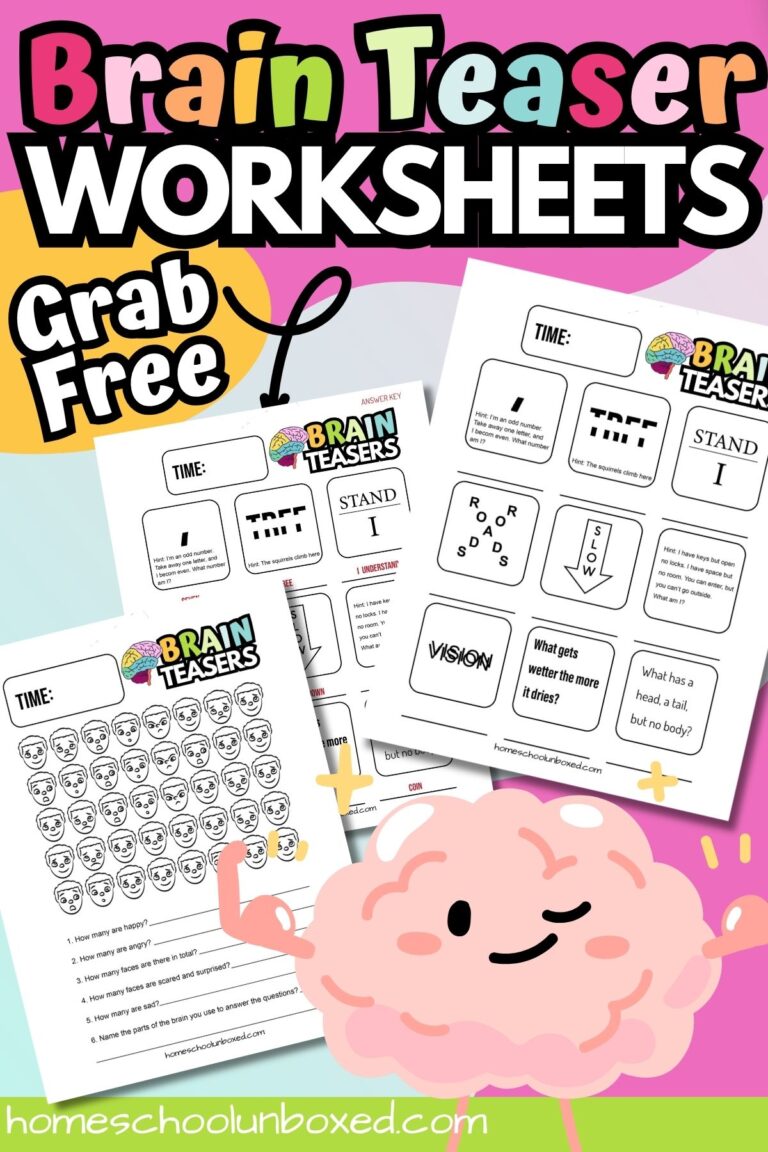 Fun Brain Teaser Worksheets for Kids (Free Printables)