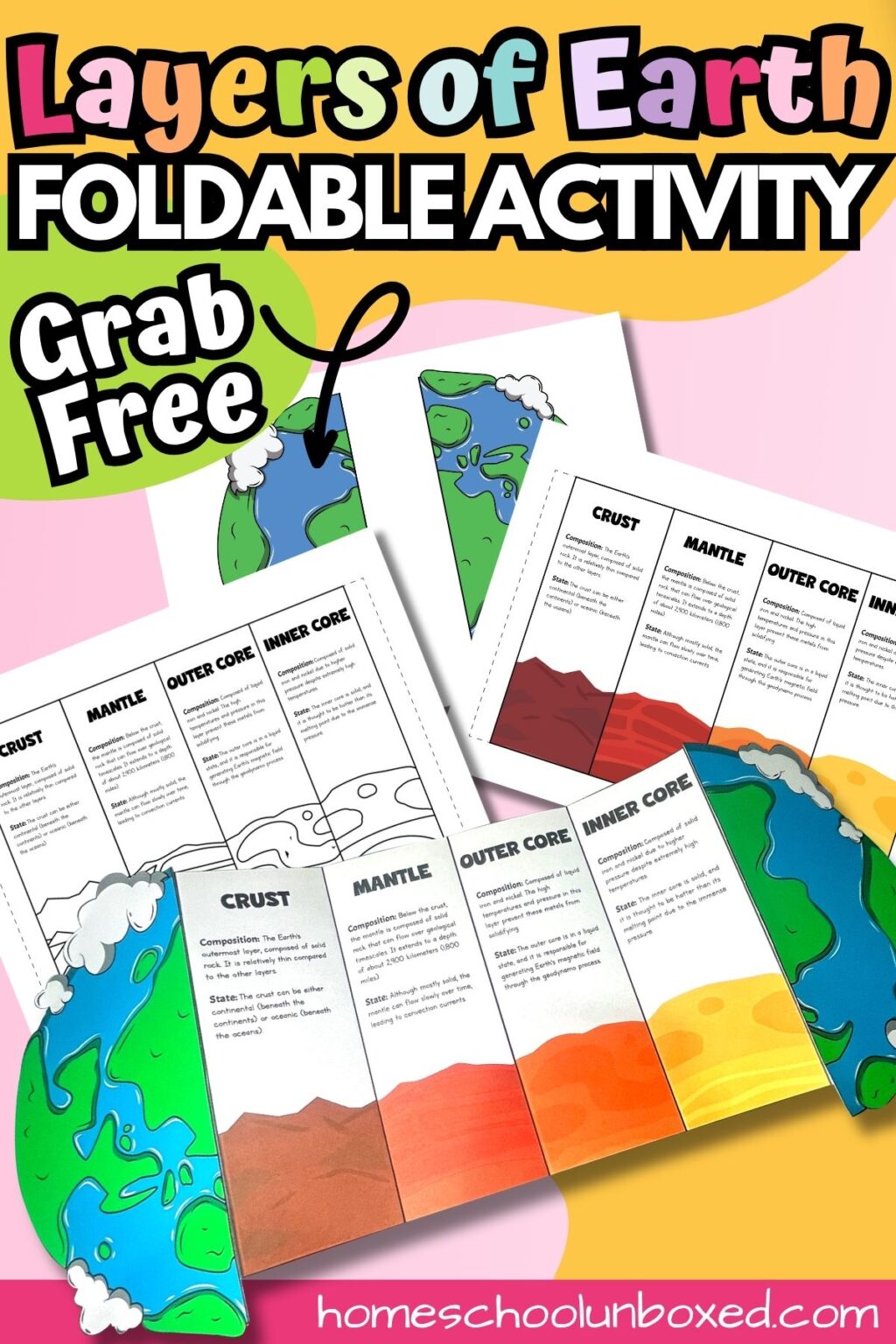 Layers of Earth Foldable (Free printable activity)