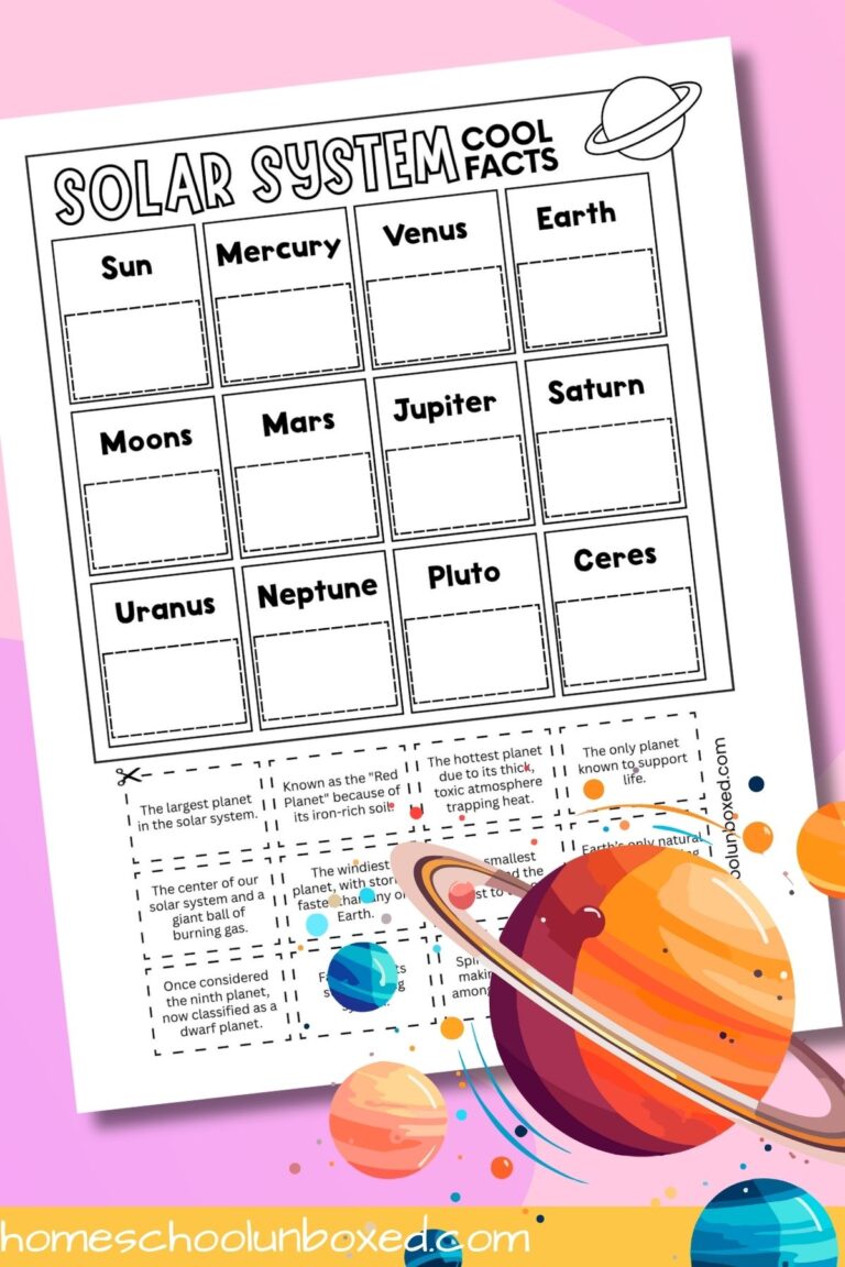 Solar System Facts Worksheet (Free Printable)