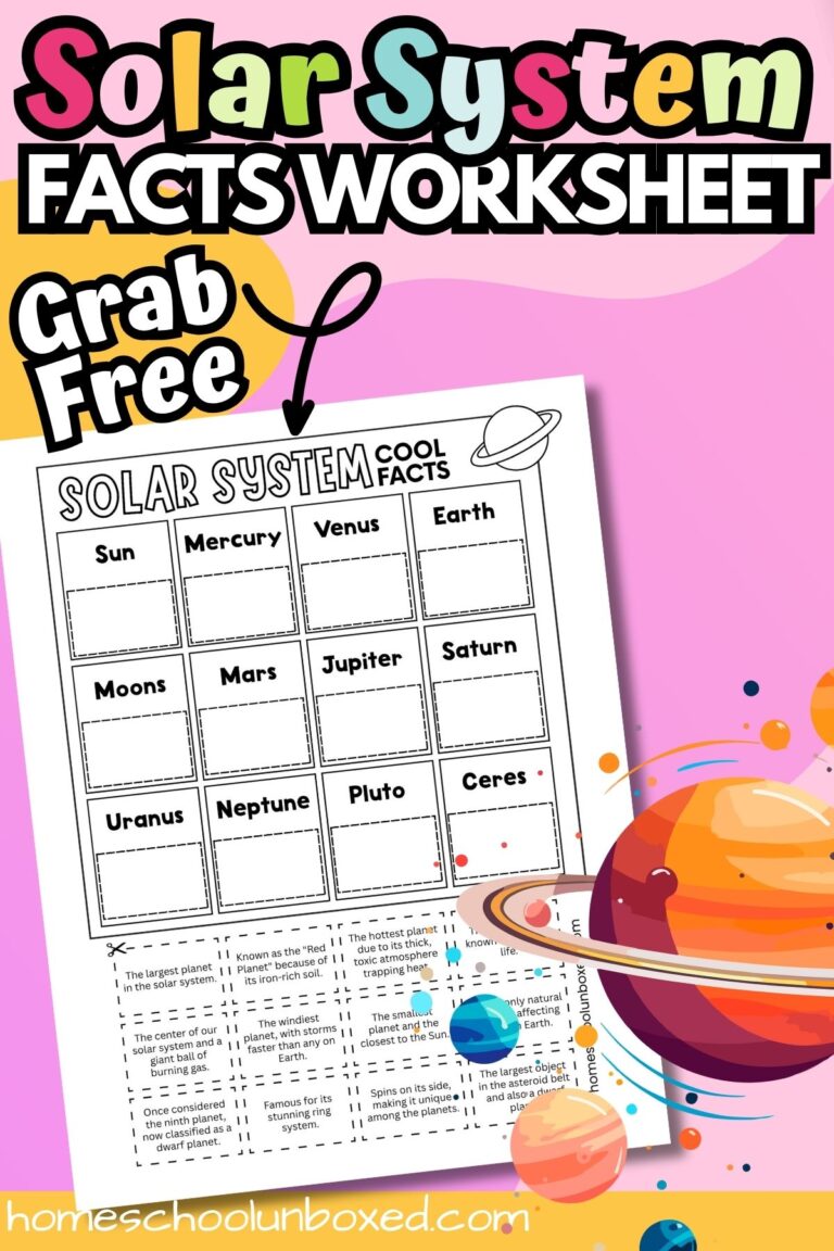 Solar System Facts Worksheet (Free Printable)