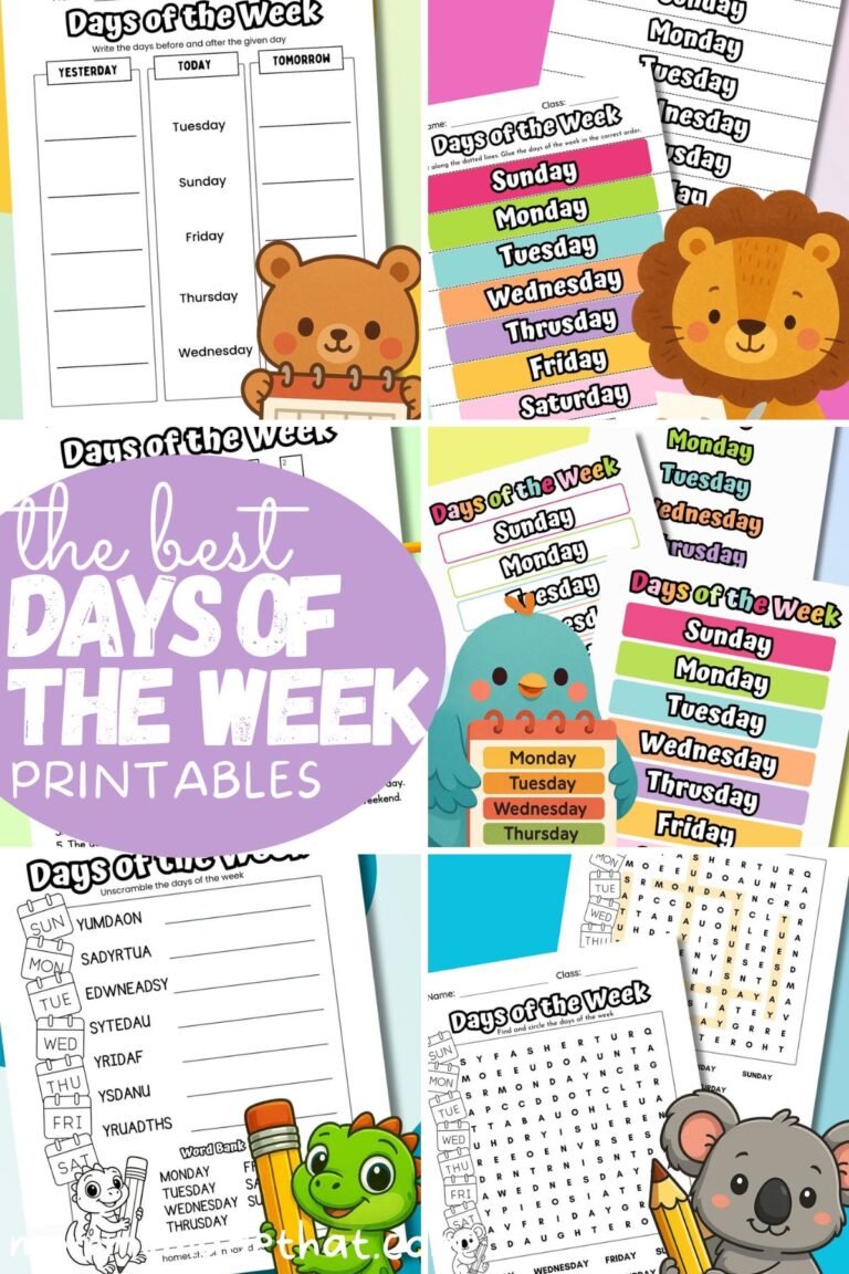 Days of the Week Worksheets (Tons of Free Printables)