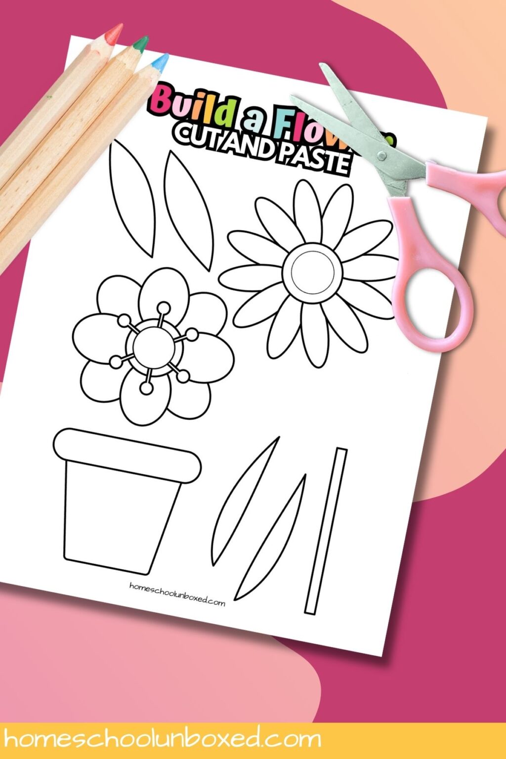 Build a Flower Cut and Paste Craft (Free Printable)