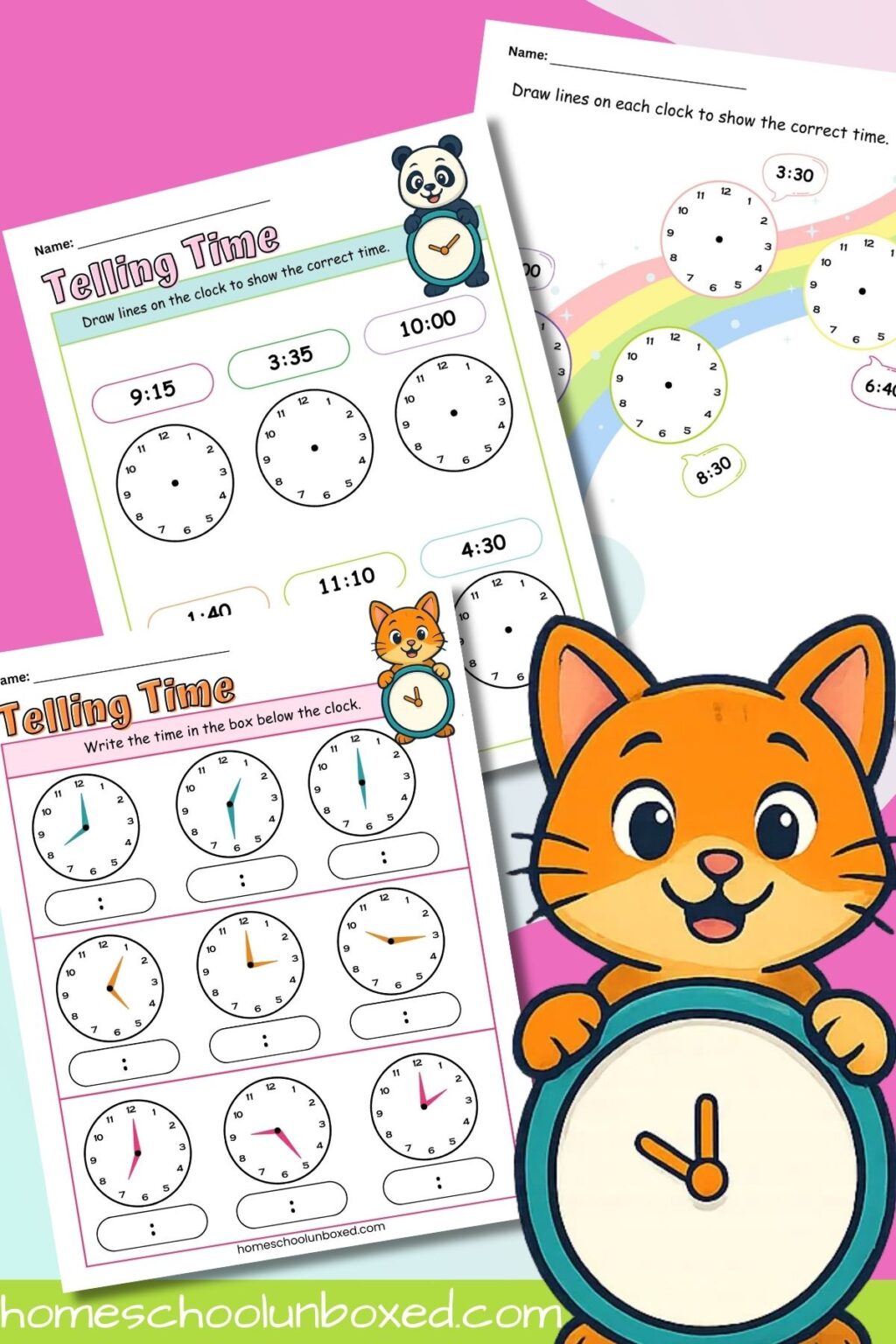 Clock Worksheets for Kids (Free Printables)