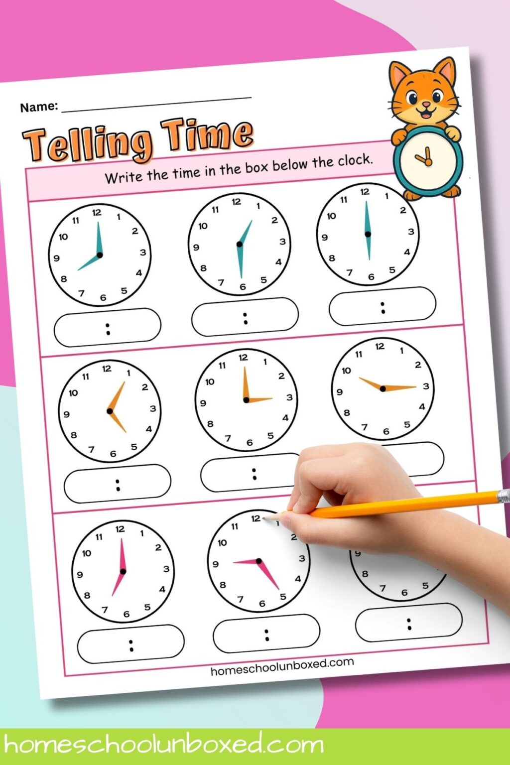 Clock Worksheets for Kids (Free Printables)