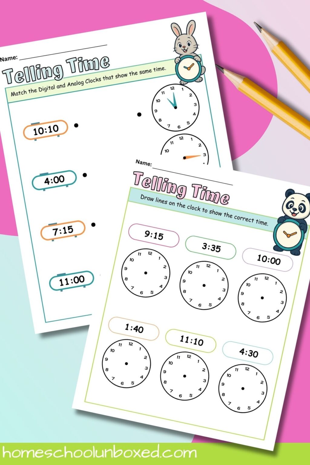 Clock Worksheets for Kids (Free Printables)