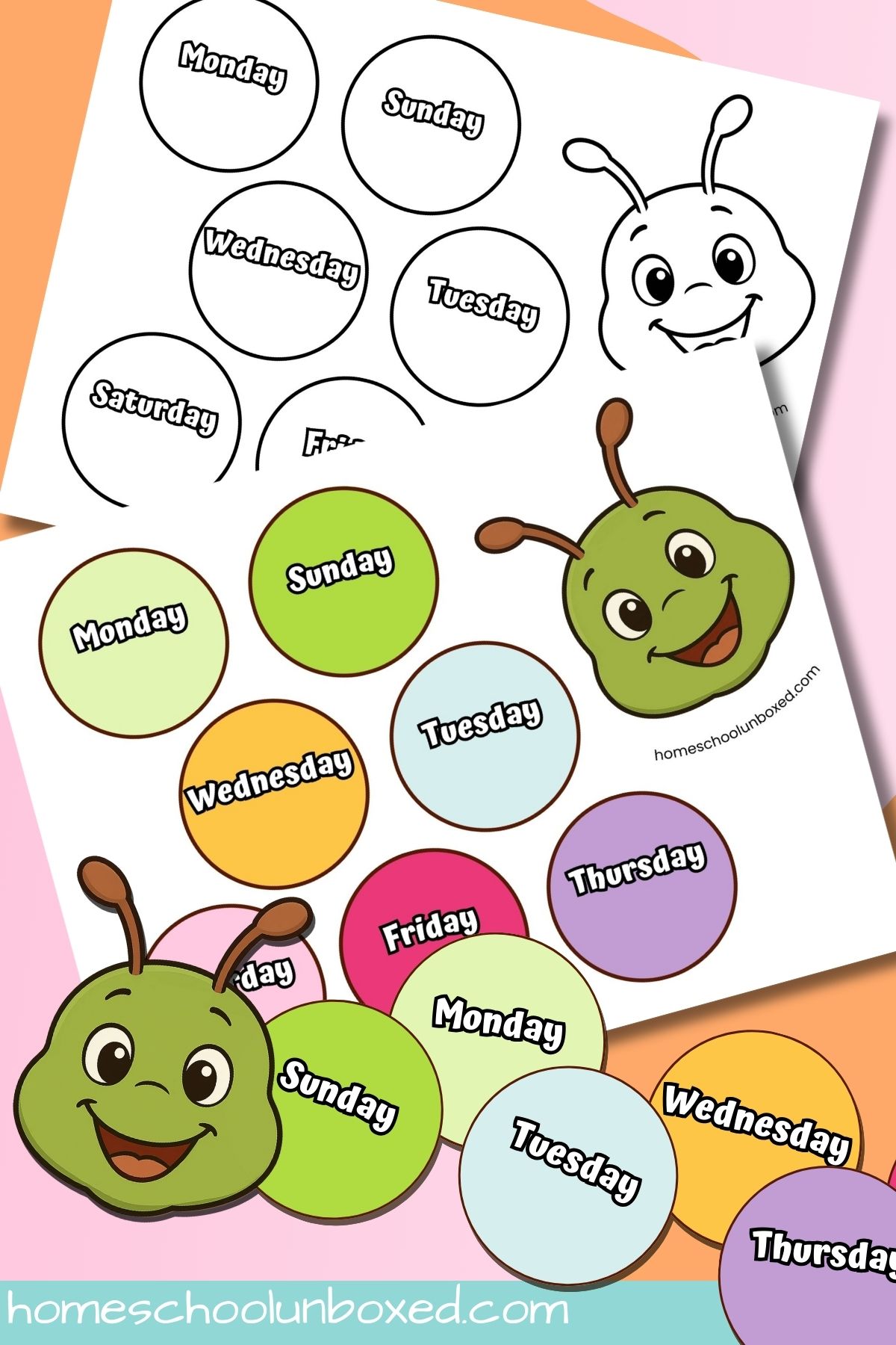 Days of the Week Caterpillar Craft (Free Printable)