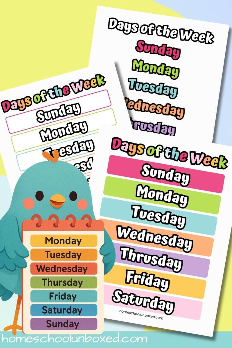 Days of the Week Chart (Free Printables)