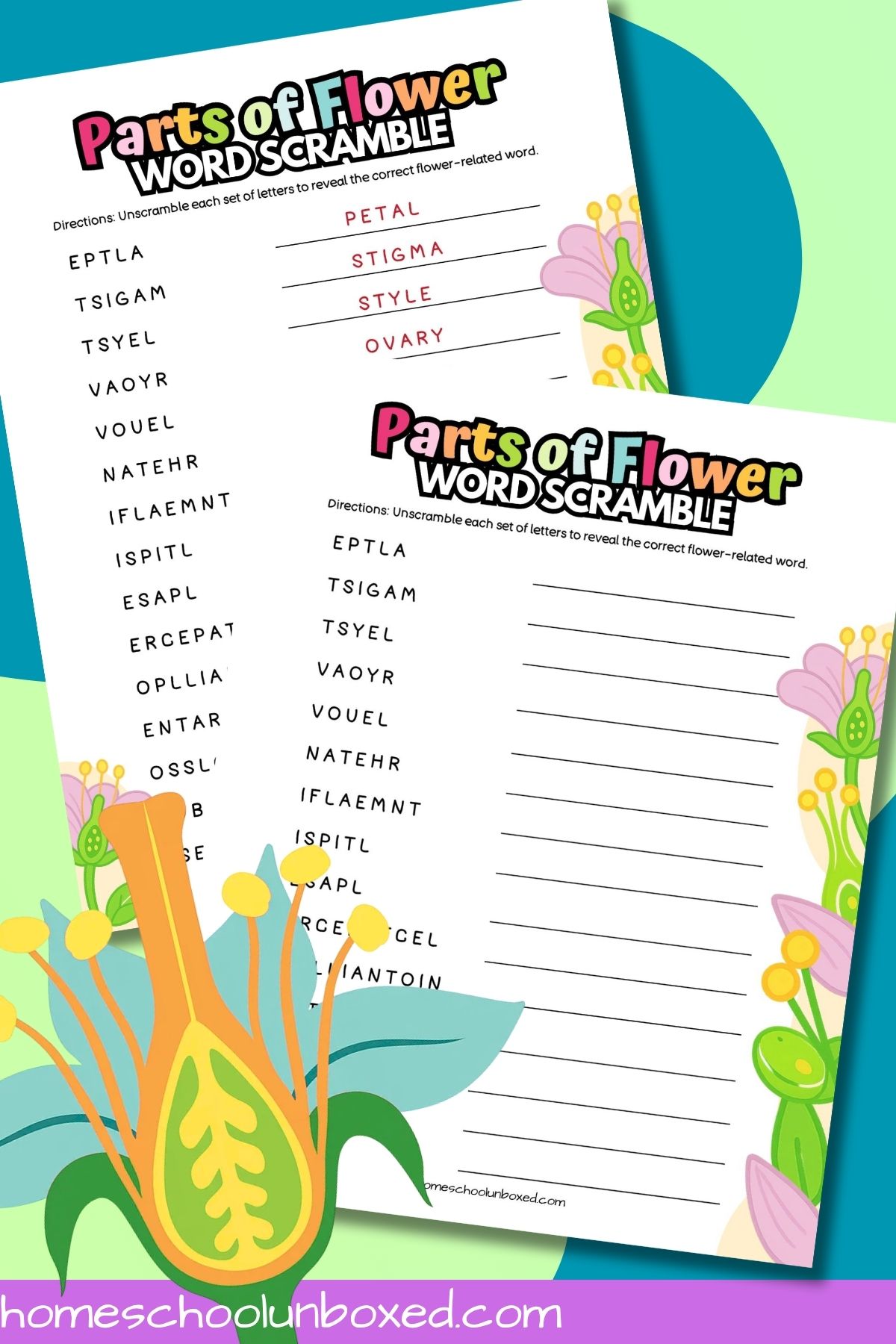 Build a Flower Cut and Paste Craft (Free Printable)