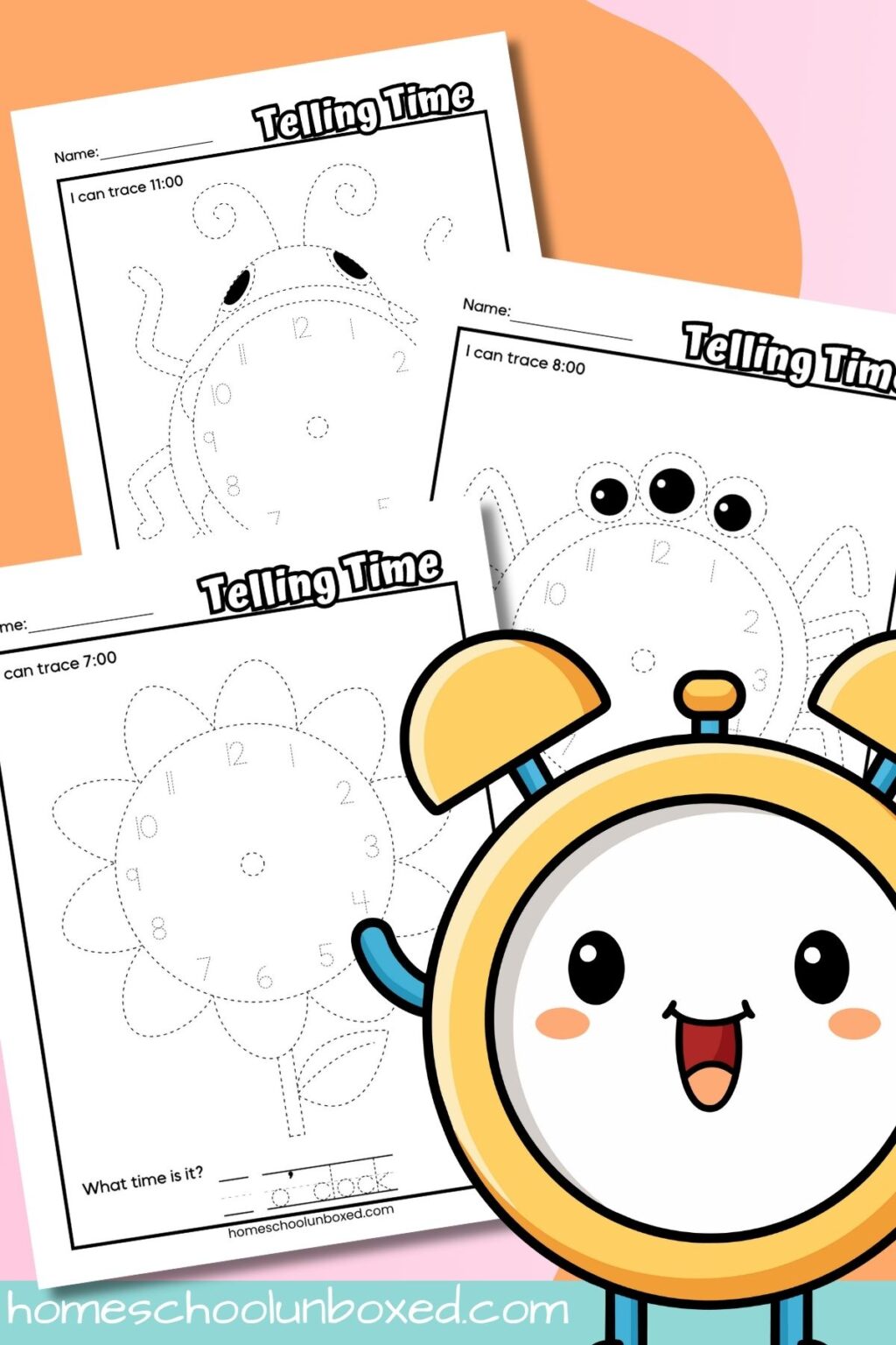Time Tracing Worksheets for Kindergarten (and Preschool) Free Printables