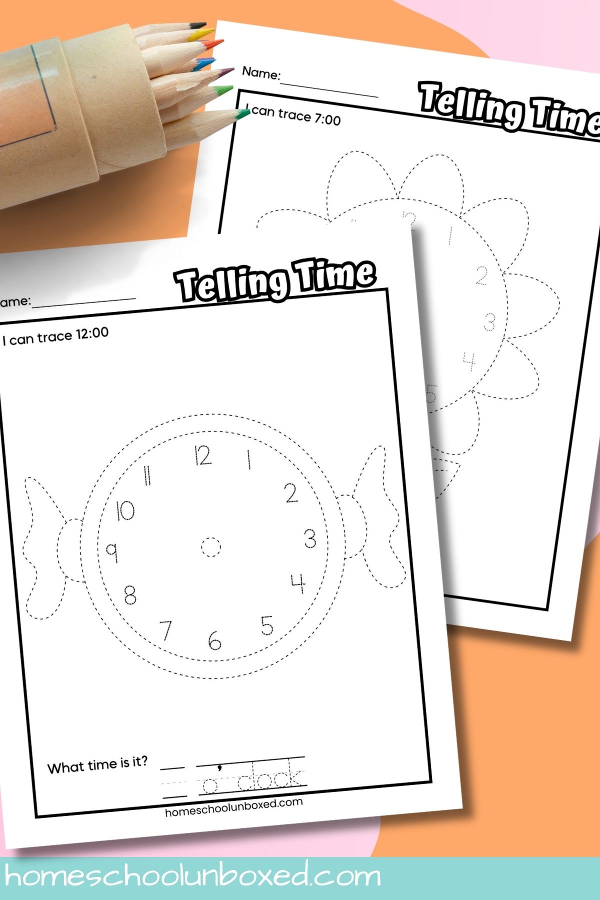 Time Tracing Worksheets for Kindergarten (and Preschool) Free Printables