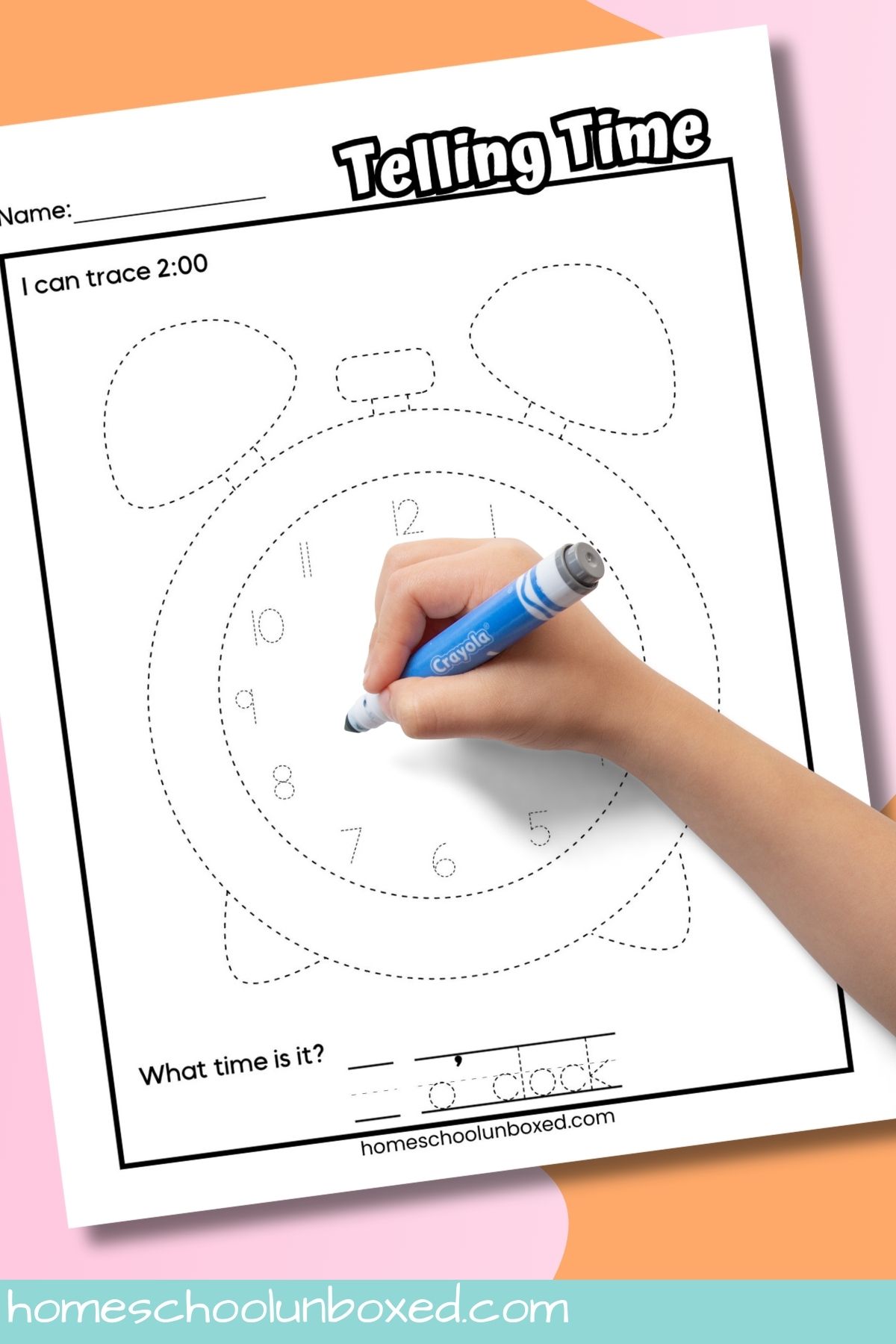 Time Tracing Worksheets for Kindergarten (and Preschool) Free Printables