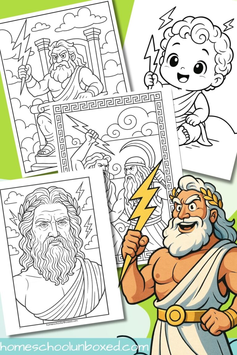 Greek God Zeus Coloring Pages (Free Printables)