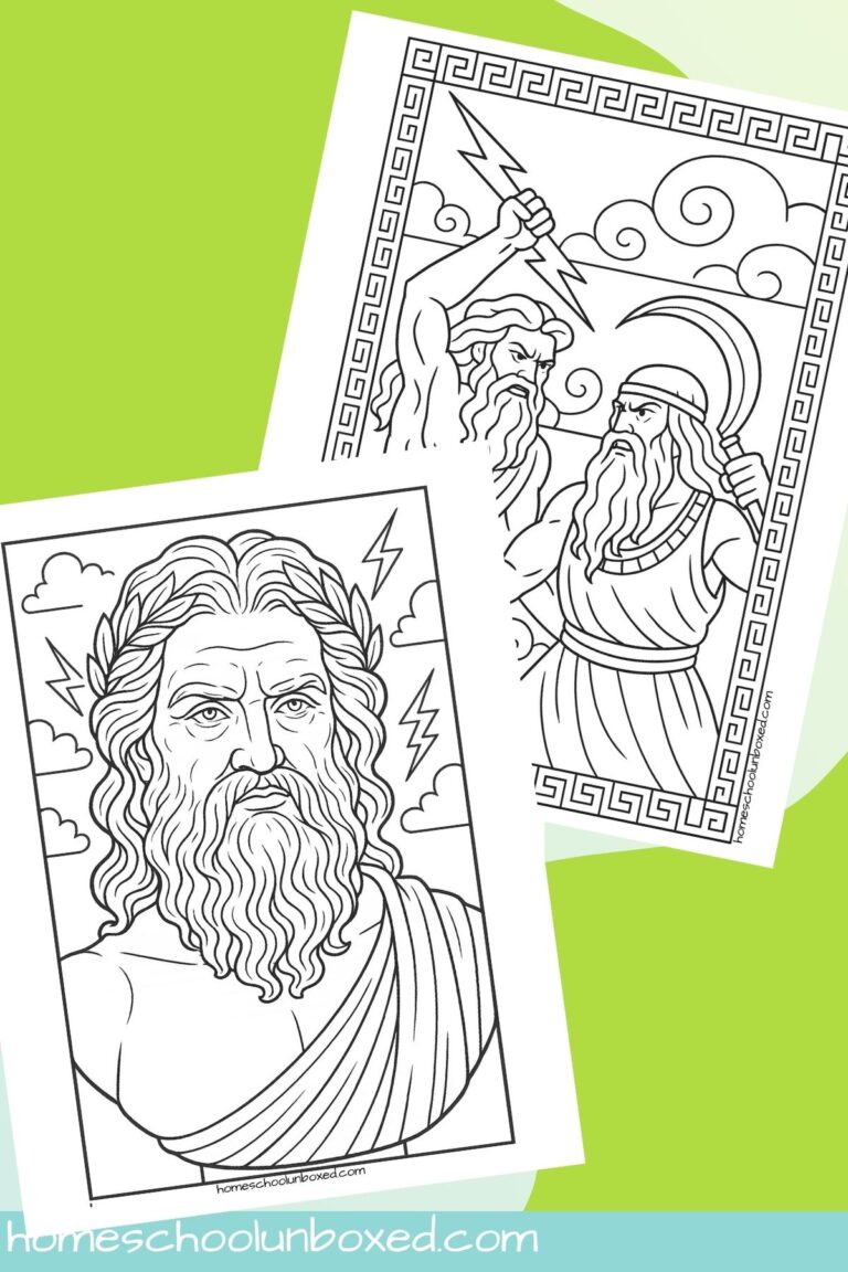 Greek God Zeus Coloring Pages (Free Printables)