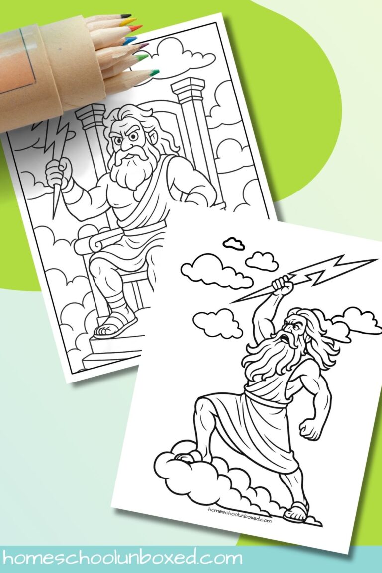 Greek God Zeus Coloring Pages (Free Printables)