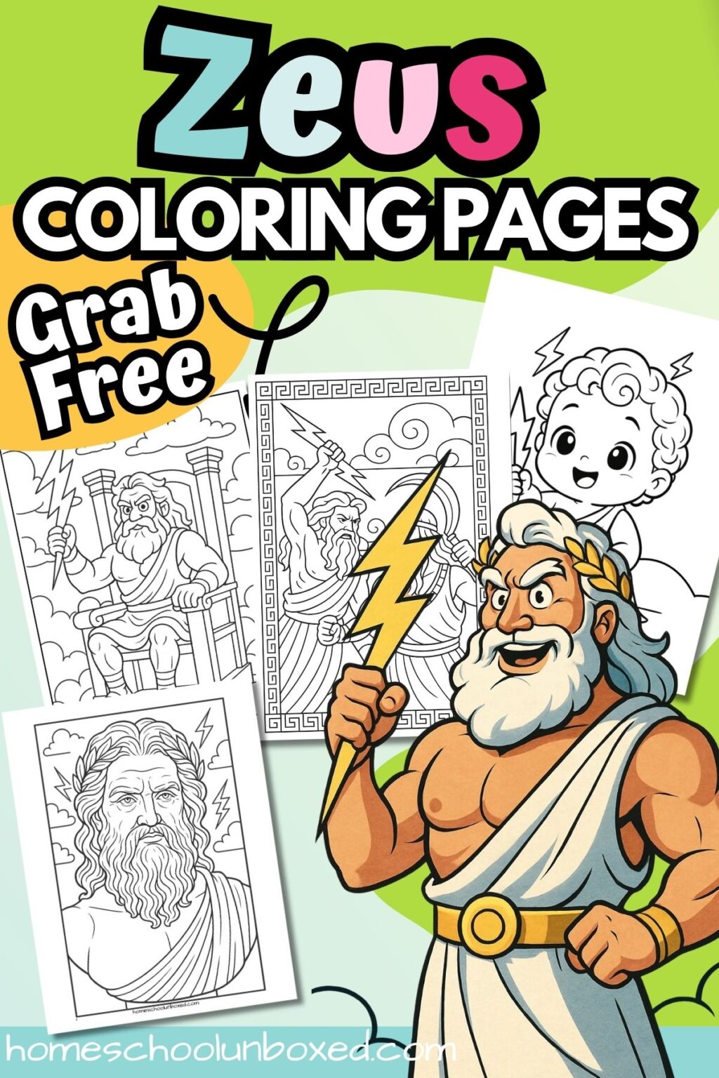 Greek God Zeus Coloring Pages (Free Printables)