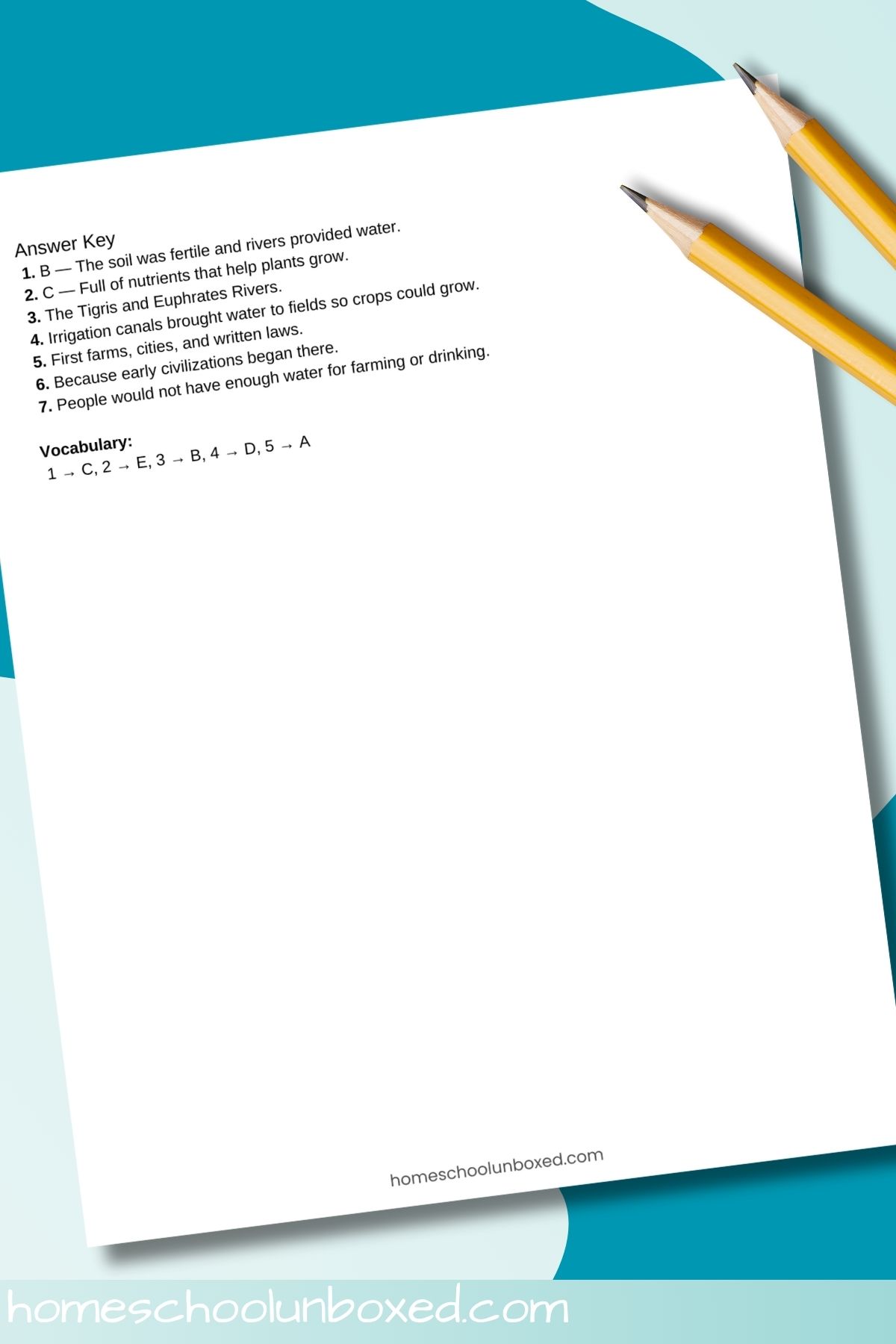 The Fertile Crescent Reading Comprehension (Free Printable Activity)