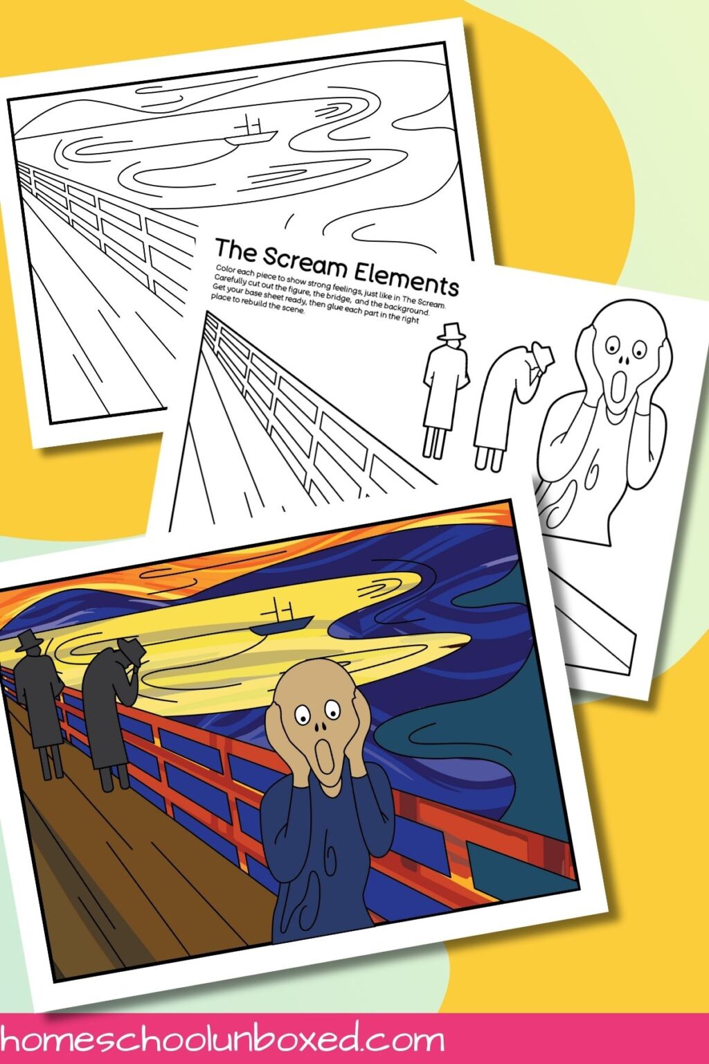 Edvard Munch Art Project for Kids (Free Printable The Scream Craft)