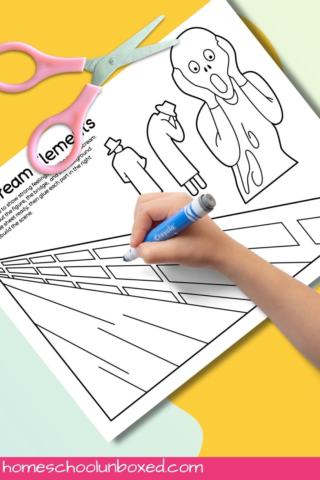 Edvard Munch Art Project for Kids (Free Printable The Scream Craft)